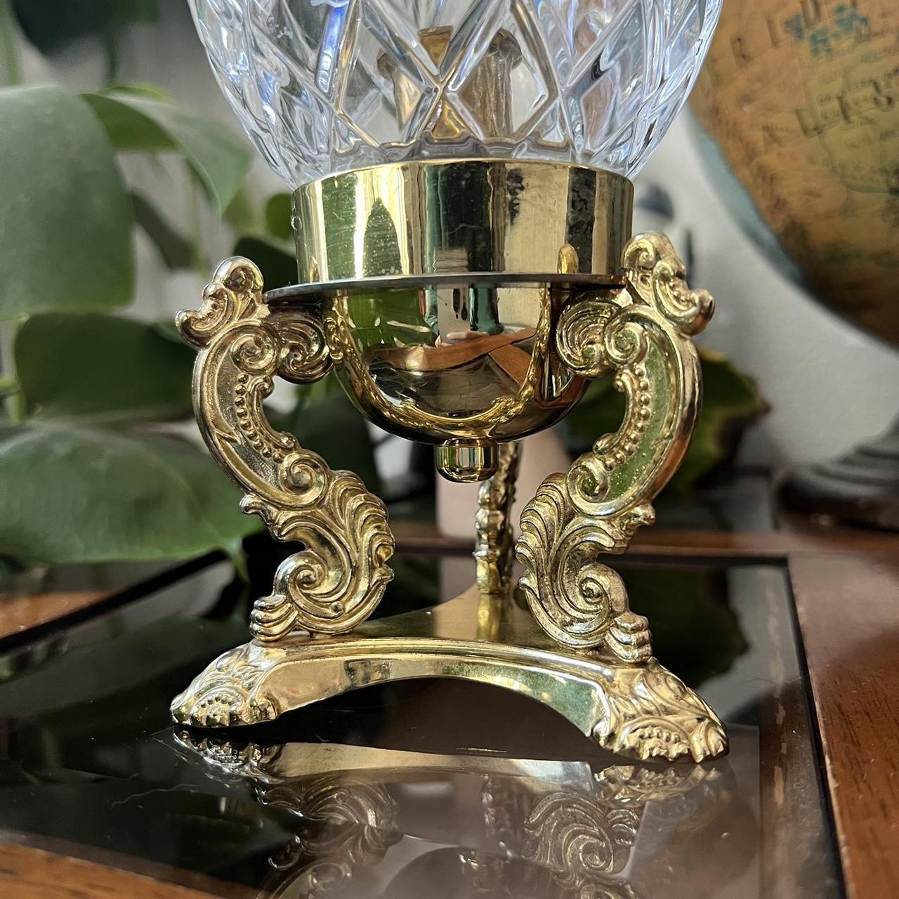 1970s Godinger Lead Crystal Hurricane Candle Holder... - Depop