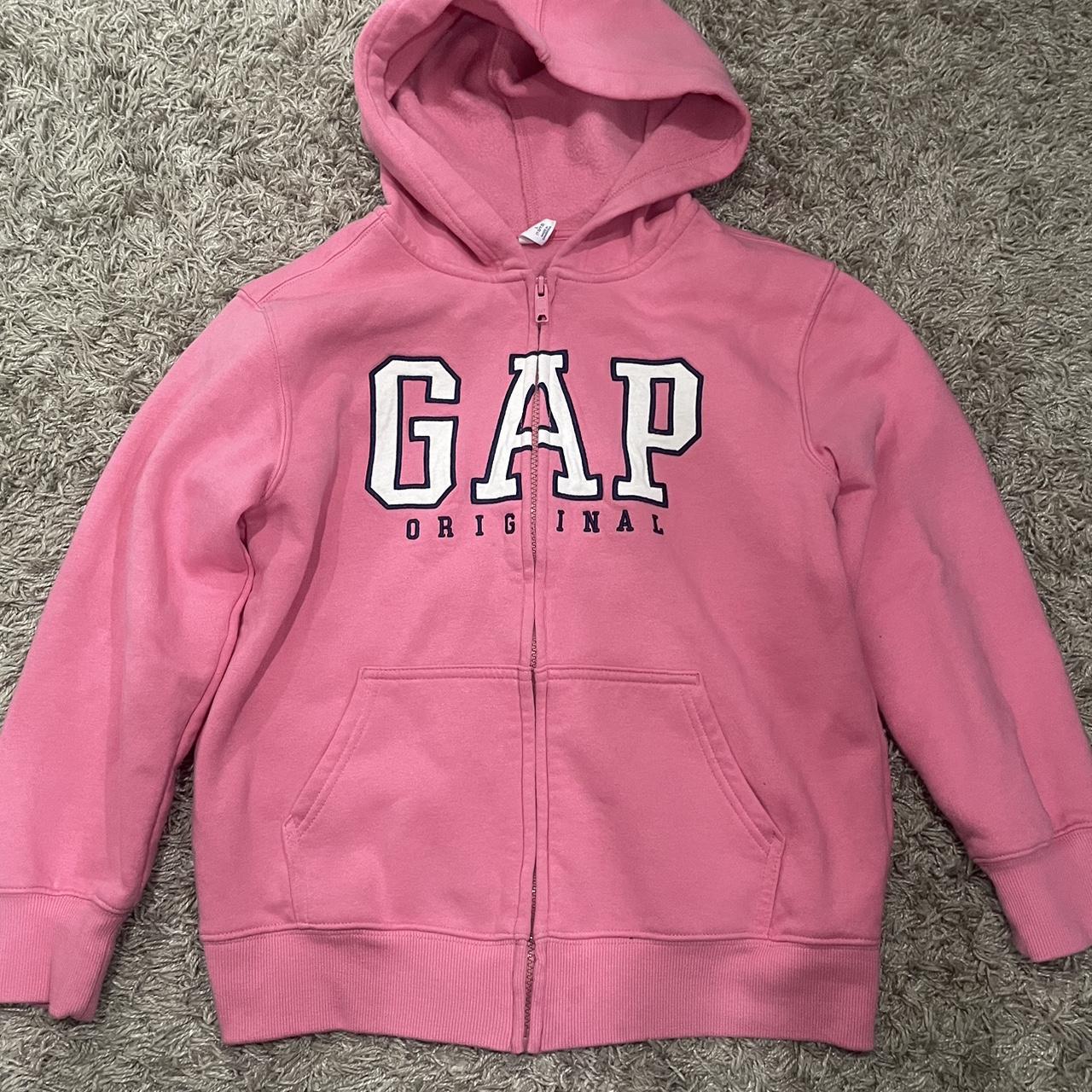Pink Gap zip-up hoodie Kids Large | Depop