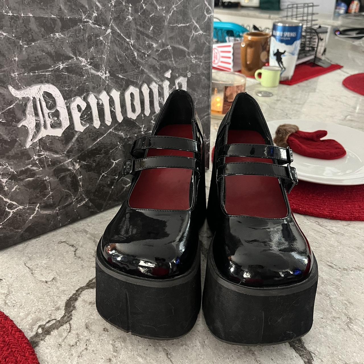 black platform mary jane demonias size 9 woman’s has... - Depop