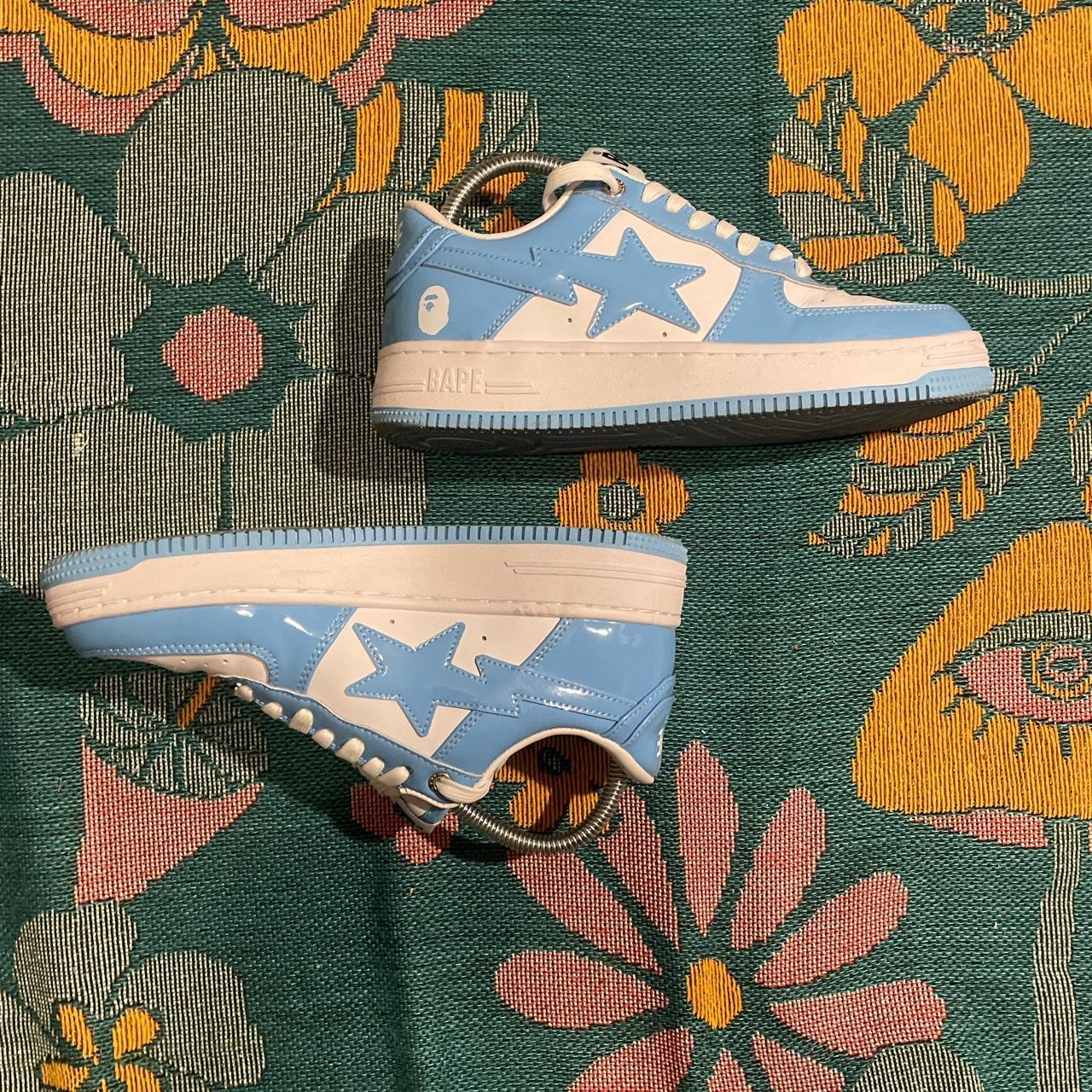 Blue and White Bapesta Shoes Size: 7.5 Worn... - Depop