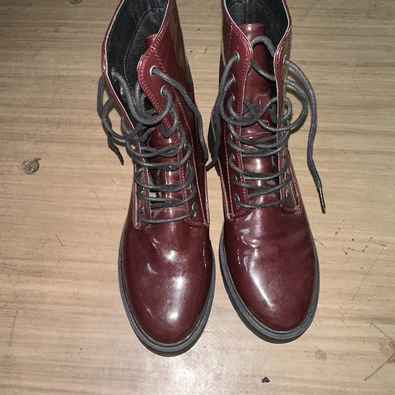 Burgundy Forever21 boots size 7.5 w #forever21... - Depop