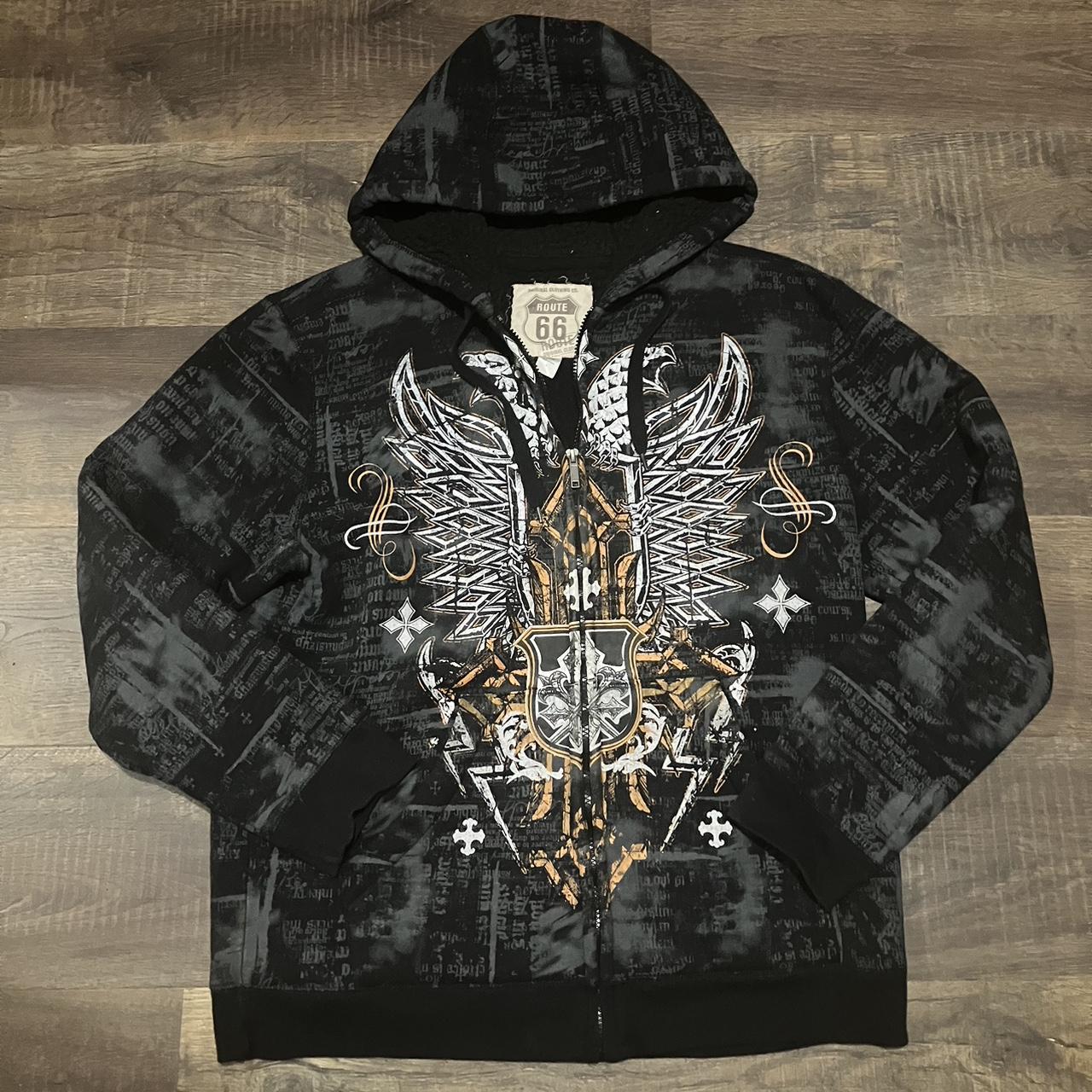 Y2K Route 66 size large hoodie - Depop