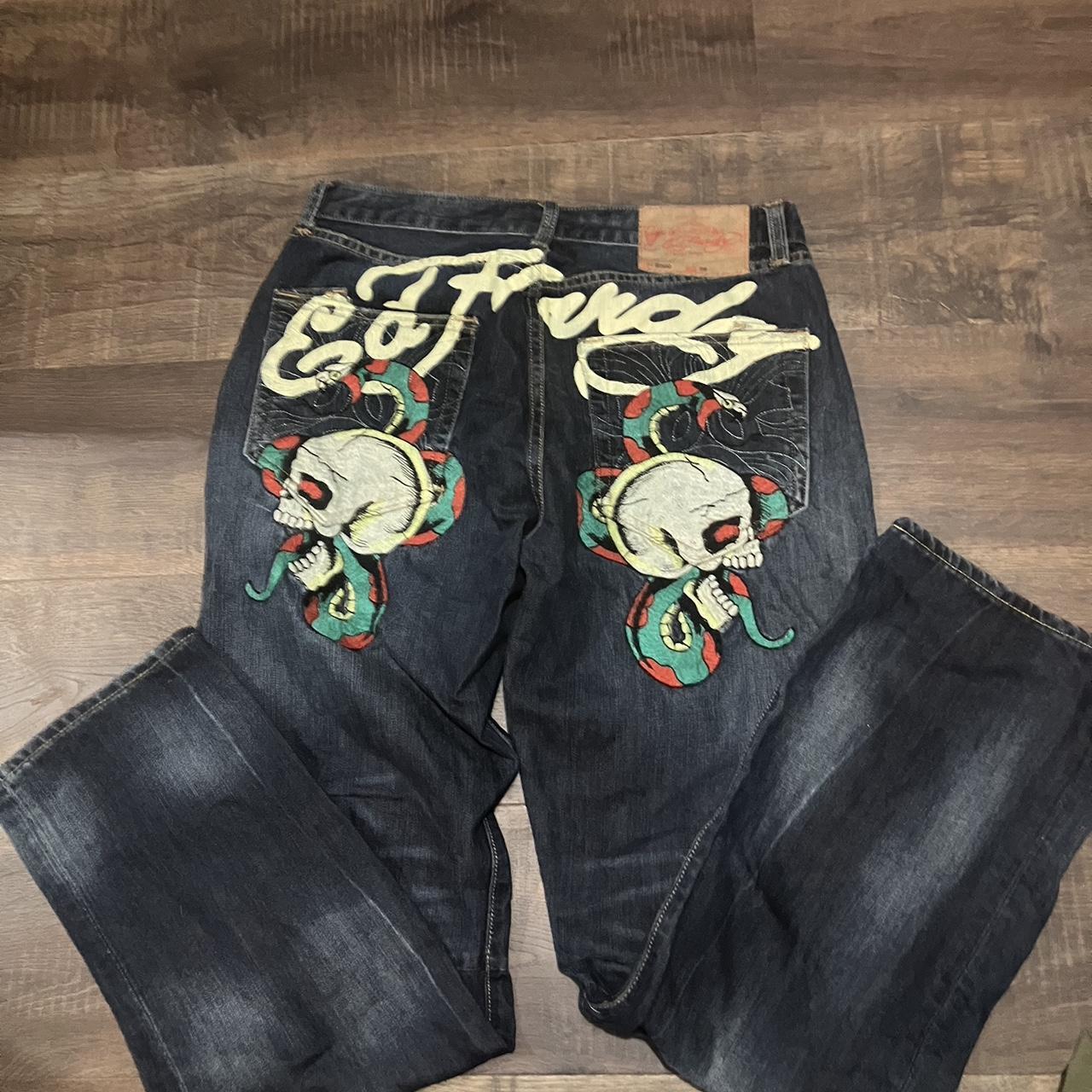 Ed hardy pants Y2K size 36 - Depop