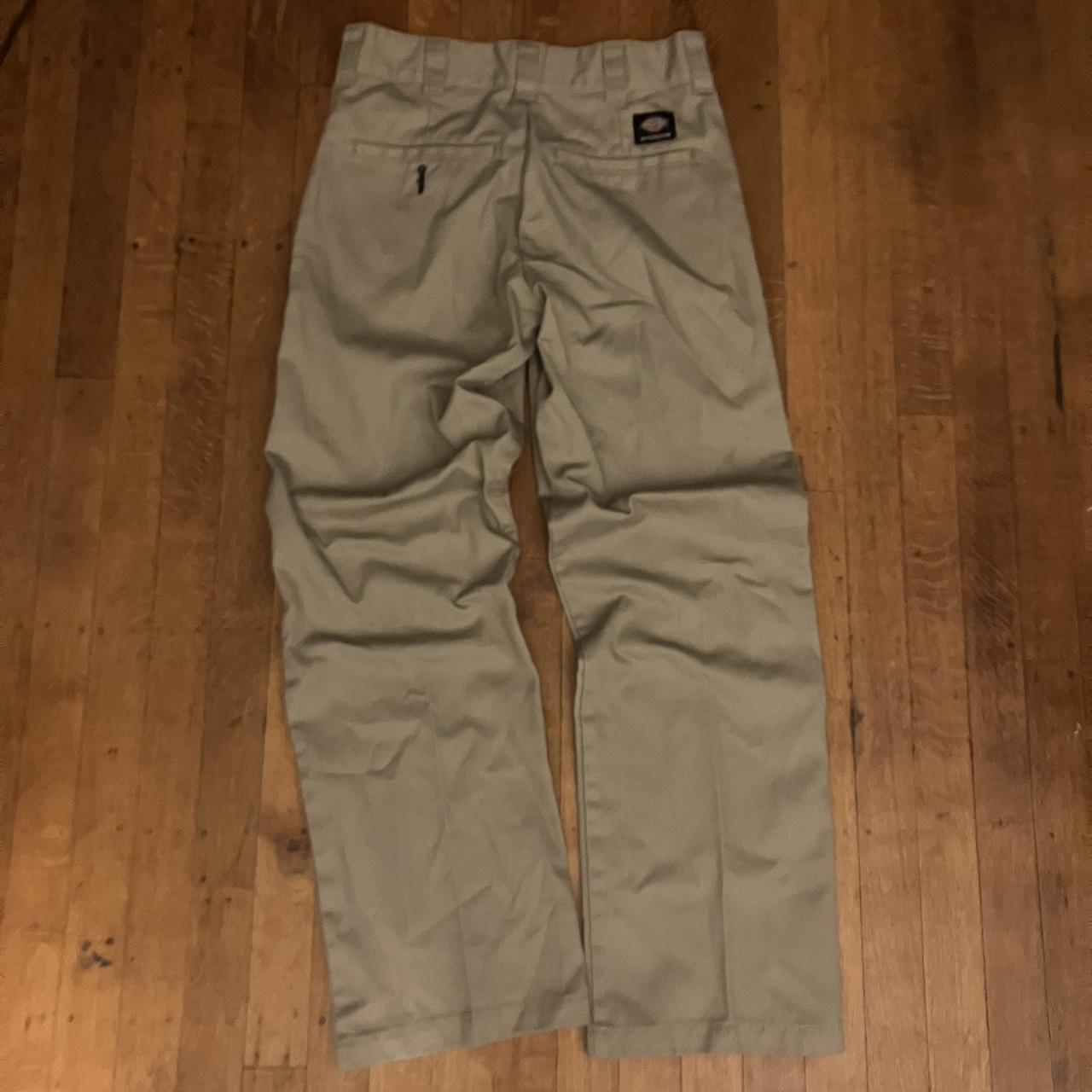 baggy skater dickies khaki pants lightly worn but no... - Depop
