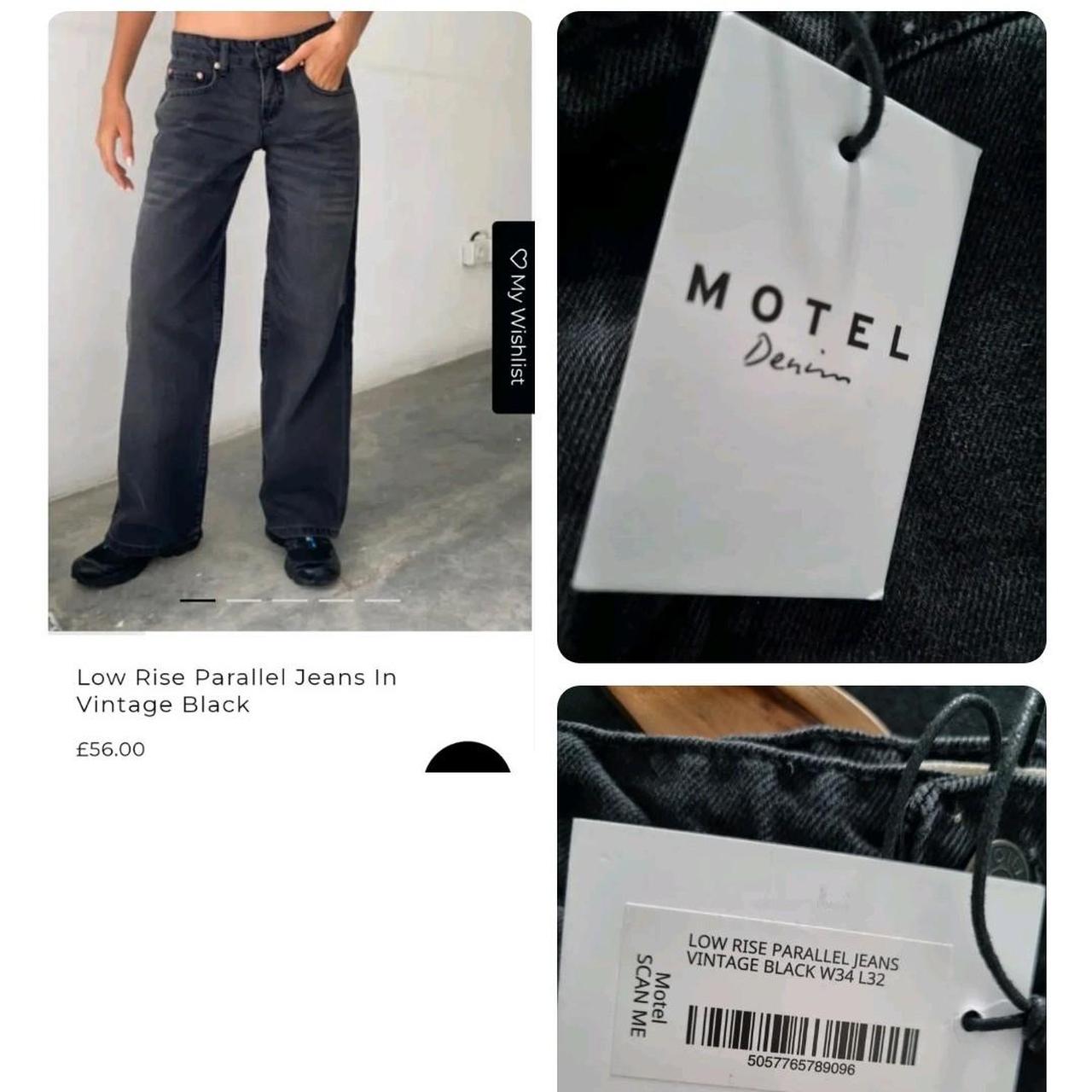 Motel Low Rise Parallel Jeans Vintage Black- Size... - Depop