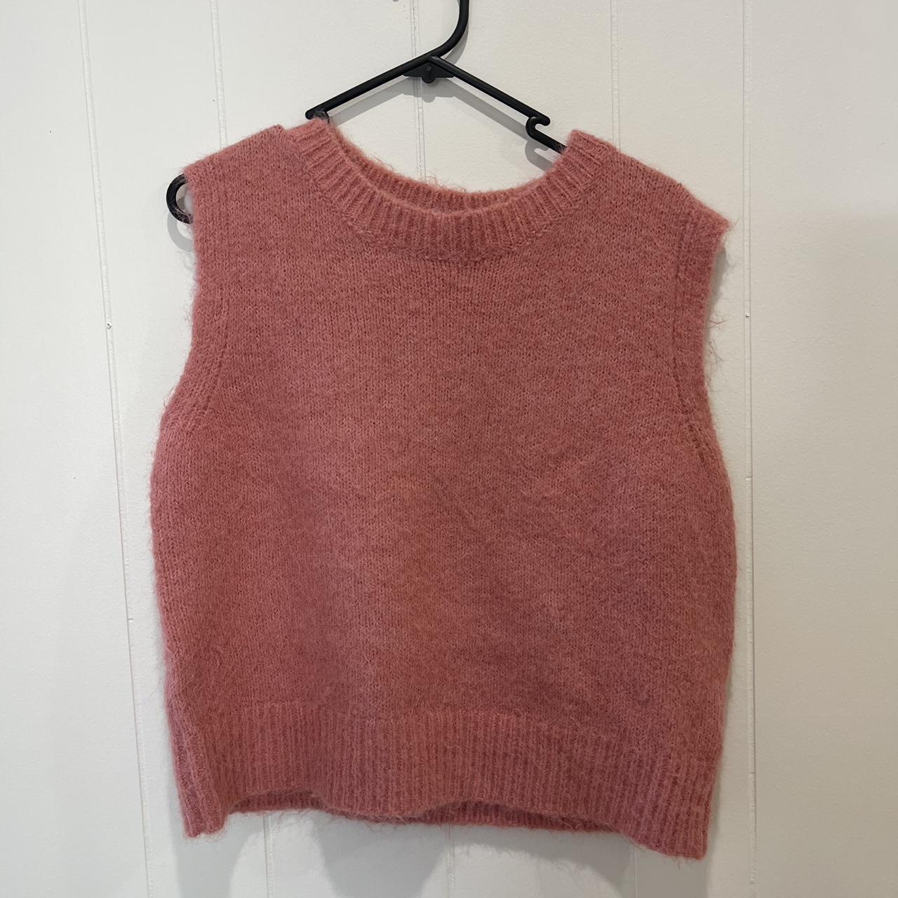 Soft pink fuzzy vest Wore it once and realised vests... | Depop