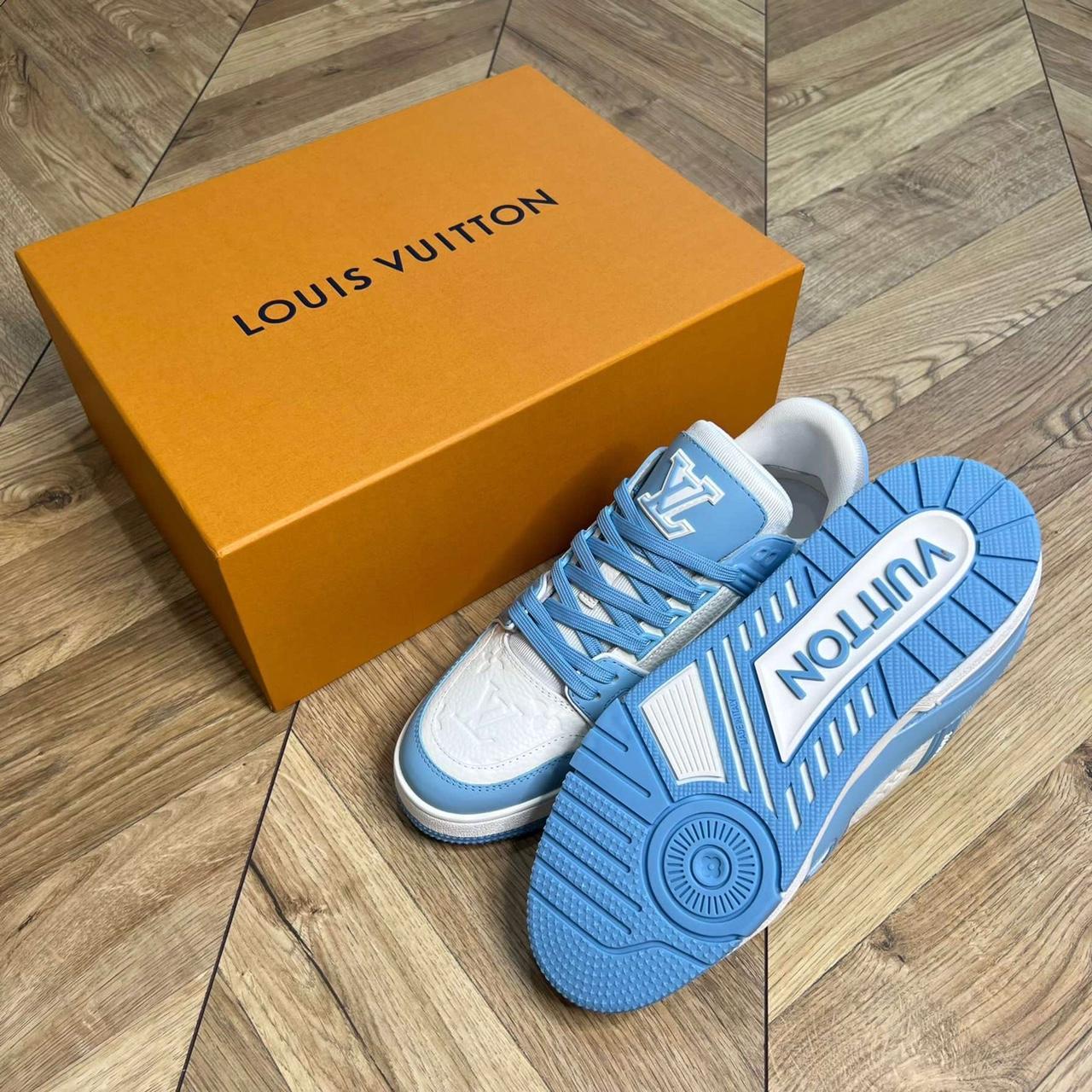 Baby blue Louis Vuitton trainers Free... - Depop