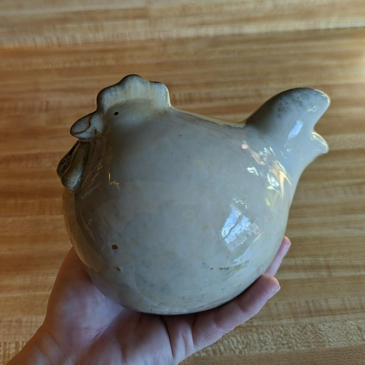 Beautiful and rotund glazed ceramic chicken /... - Depop