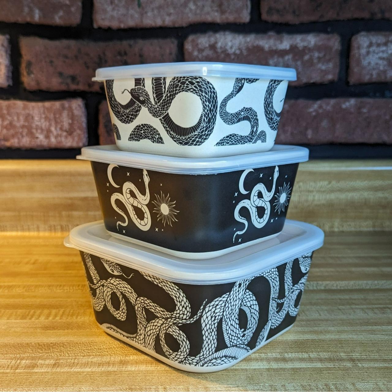 Witchy Snake Bamboo Food Storage Containers -... - Depop