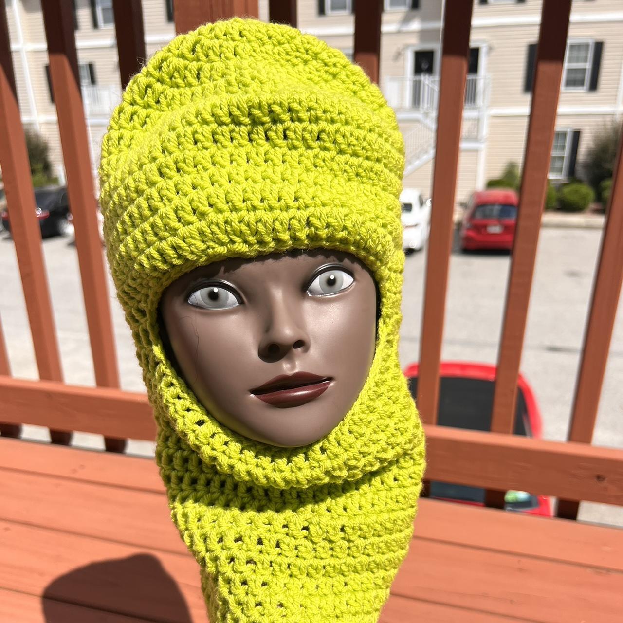 Lime green ski mask Handmade by me Fits S #crochet... - Depop