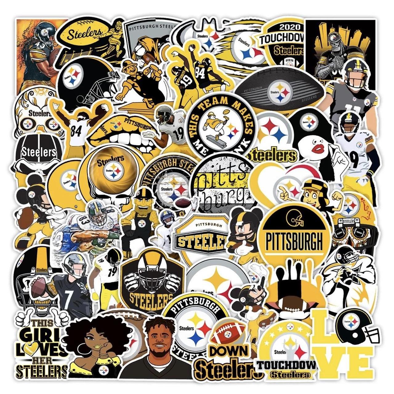 50 PCS Pittsburgh Steelers Sticker Collection: A... - Depop