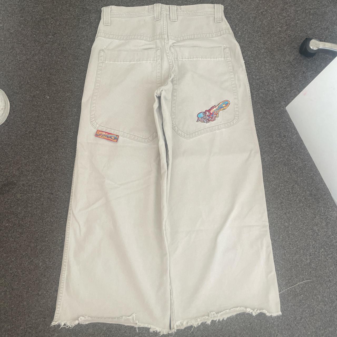 JNCO jeans wizards cream 32x30 (been cut) 13inch leg... - Depop