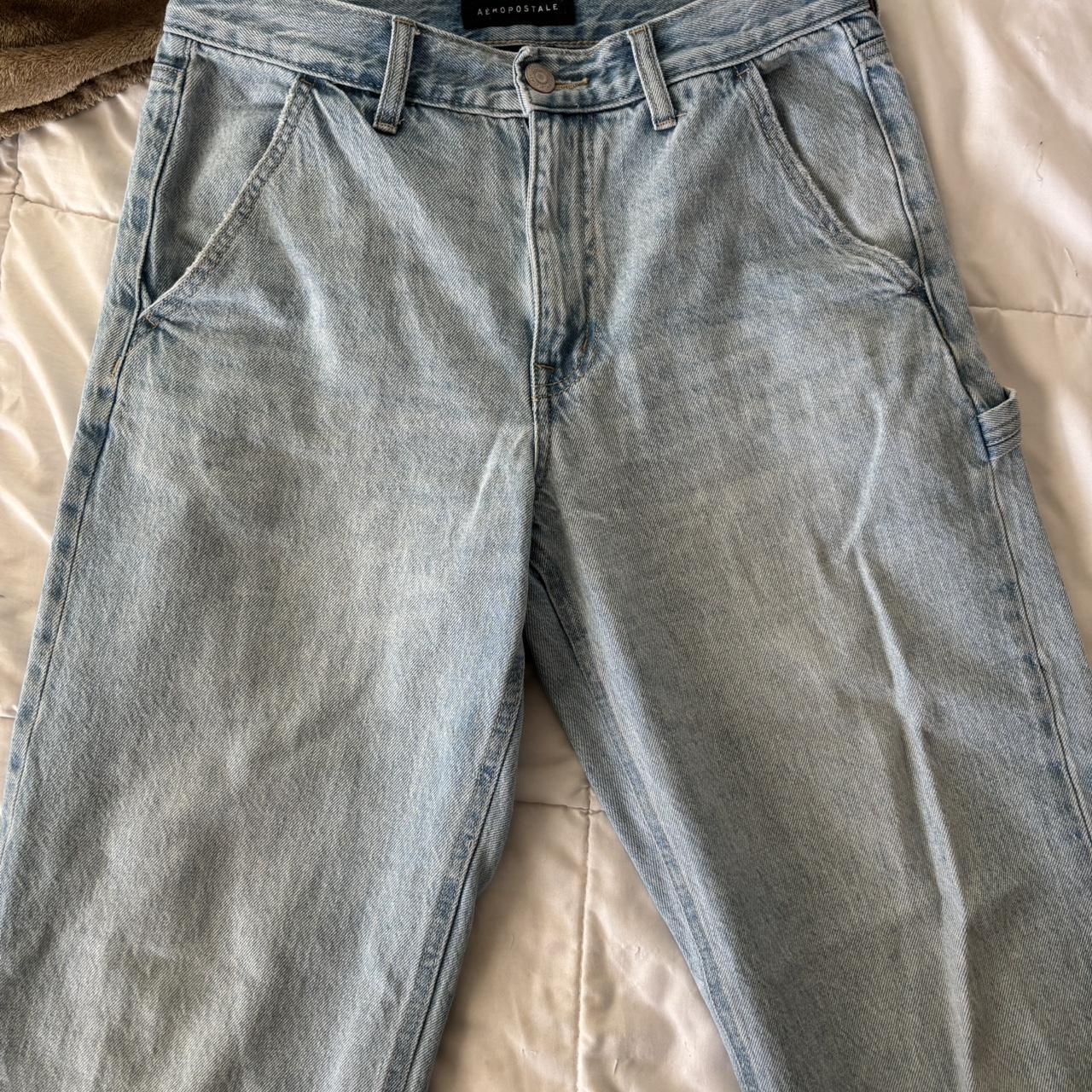 high rise baggy aeropostale jeans -size 4 (short)... | Depop