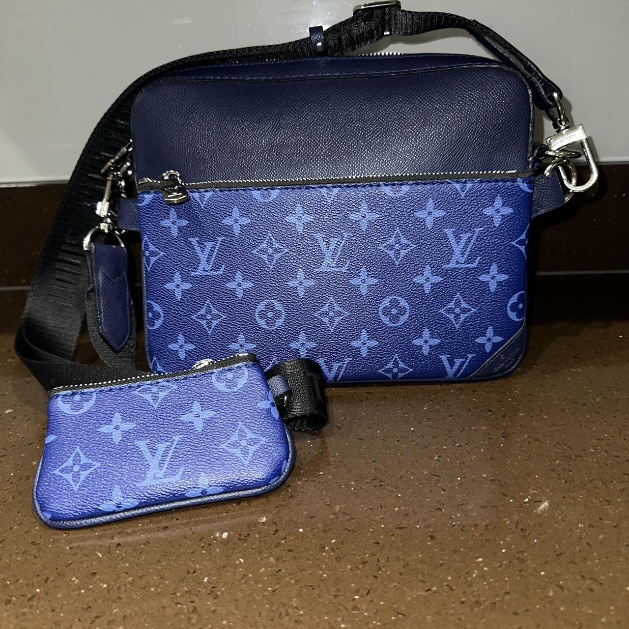 LV blue trio bag Delivery aswell selling fastttt... - Depop