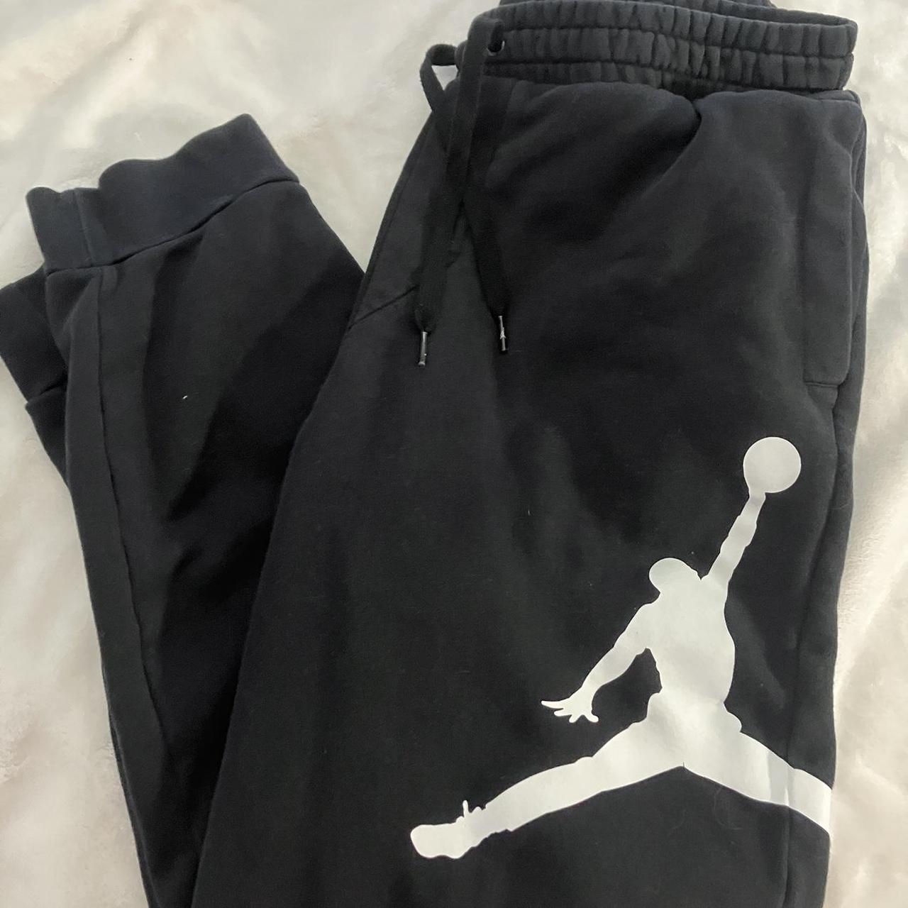 Black and white Jordan sweatpants - Depop
