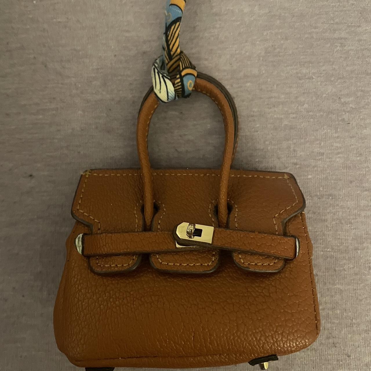 Birkin bag leather keychain or bag charm - Depop