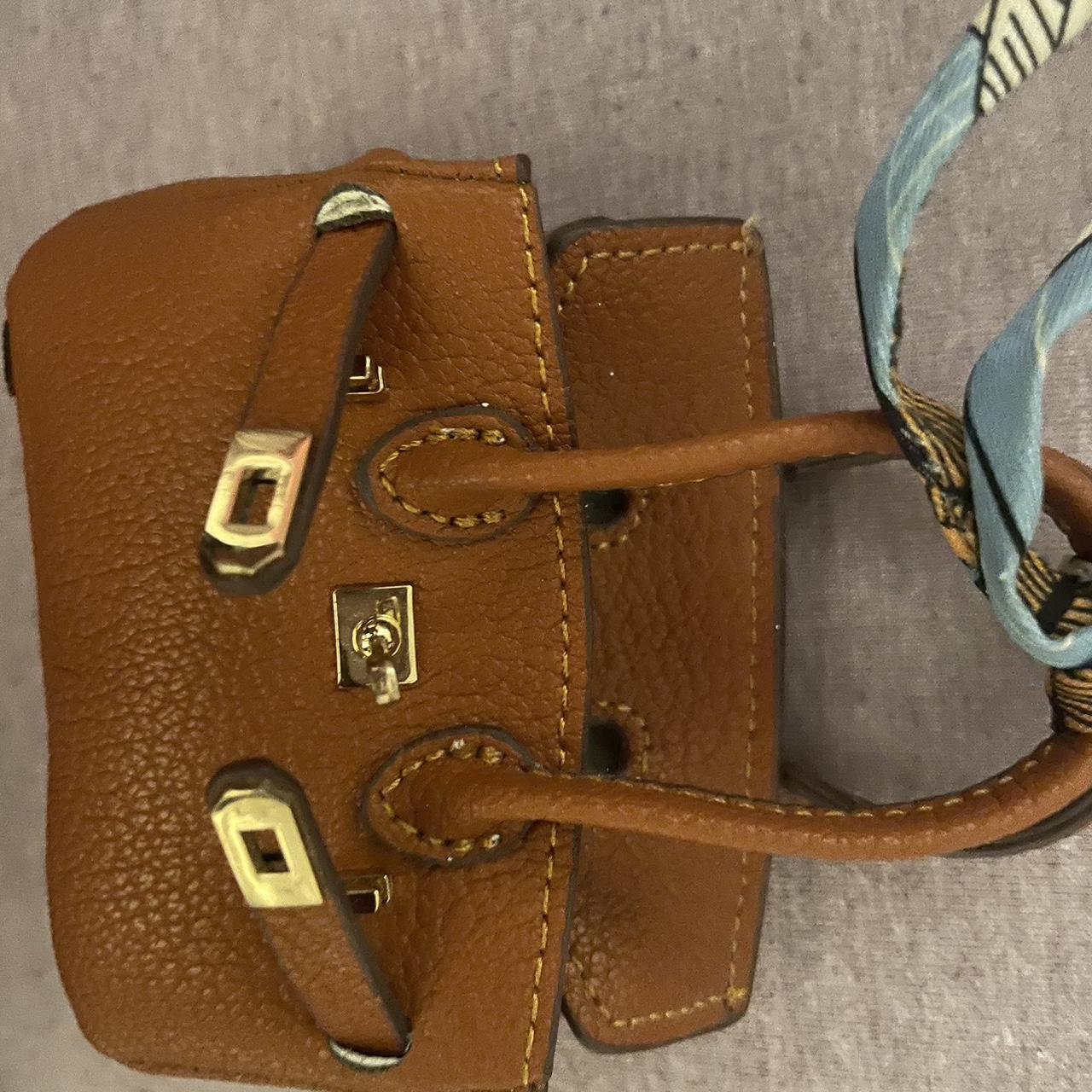 Birkin bag leather keychain or bag charm - Depop