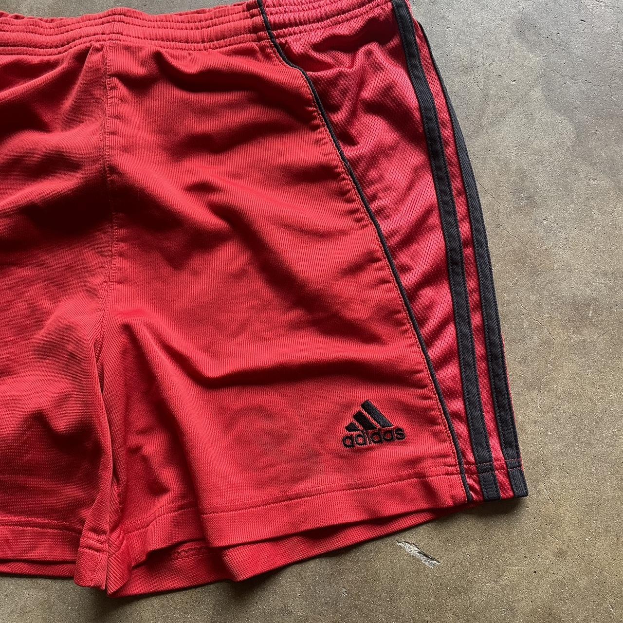 Vintage 90s Adidas Retro Sportwear Red Soccer Shorts... - Depop
