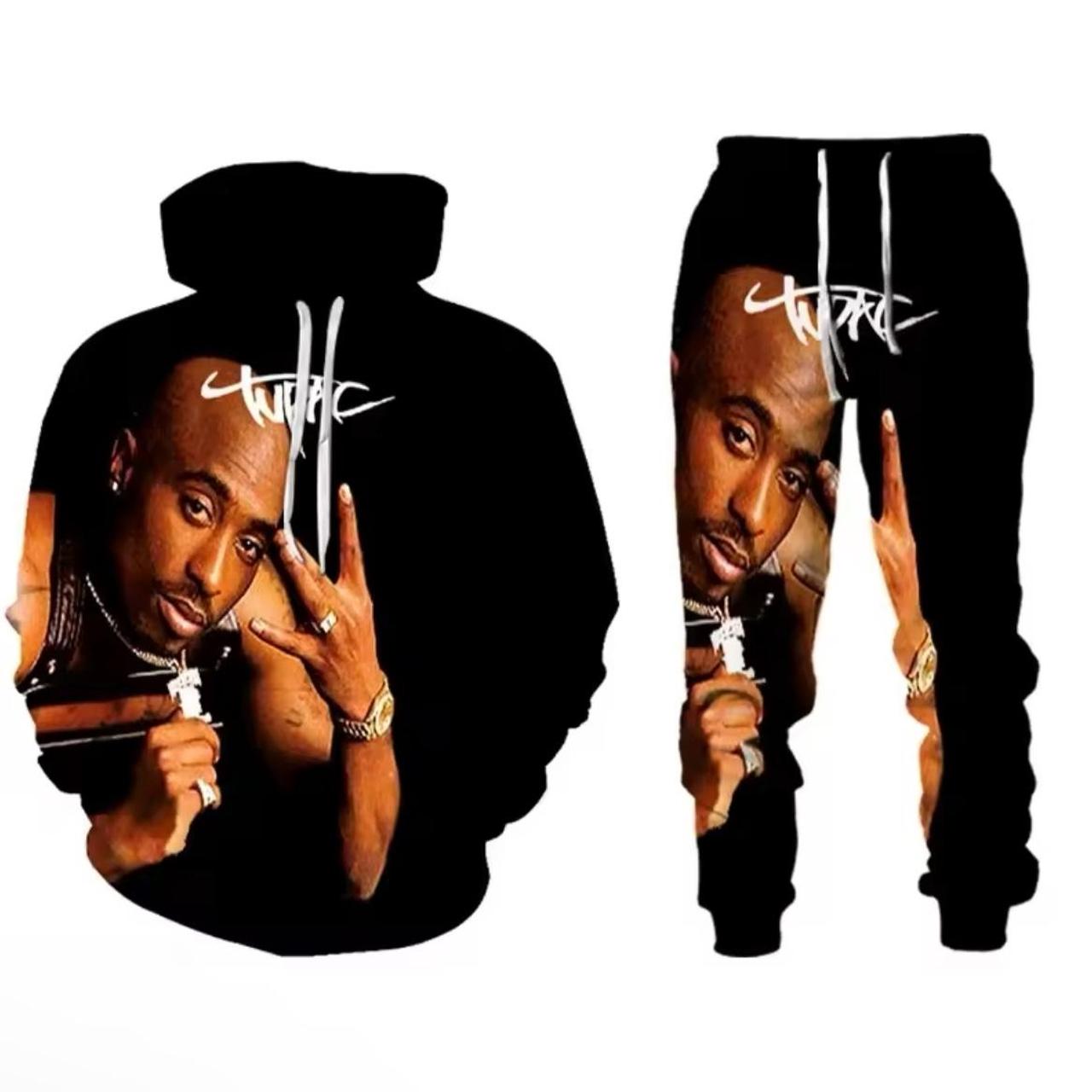 2Pac Tupac Shakur all over print hoodie and pants... | Depop