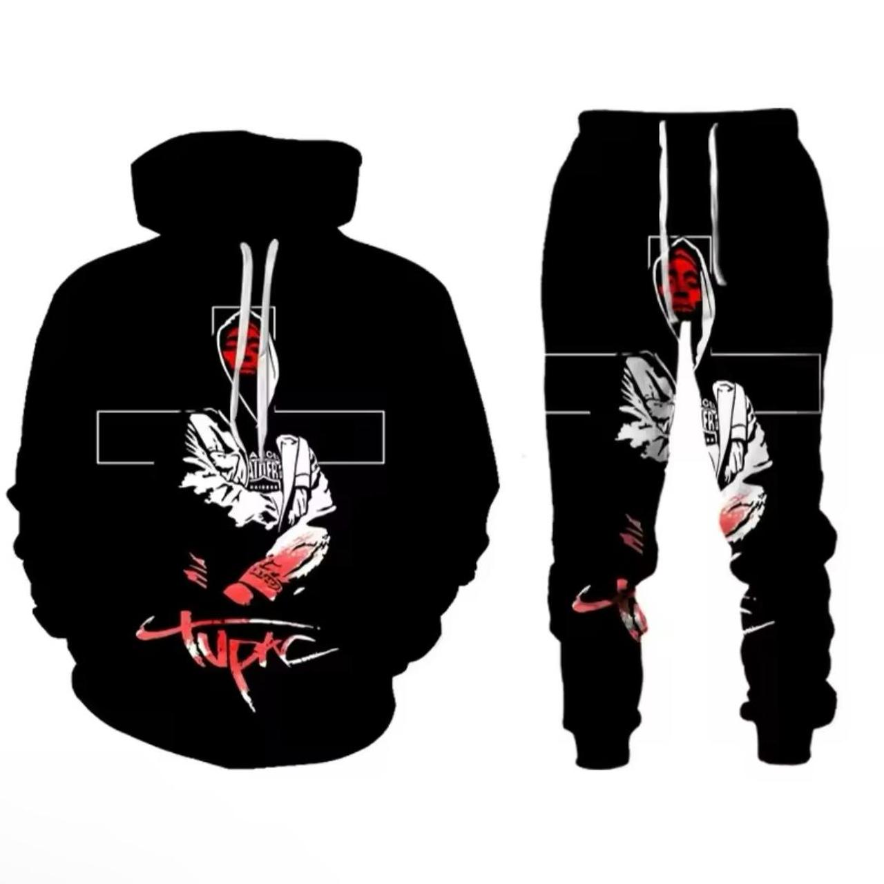 2Pac Tupac Shakur all over print hoodie and pants... | Depop