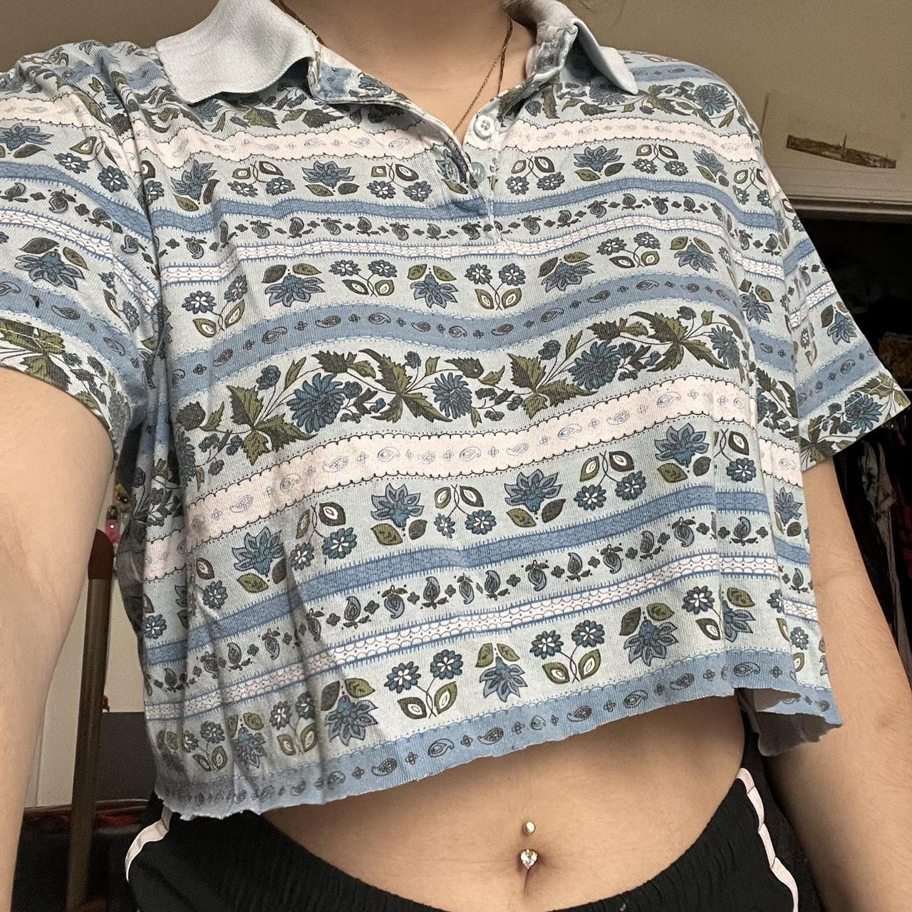 Basic Editions Women's Green and Blue Polo-shirts | Depop