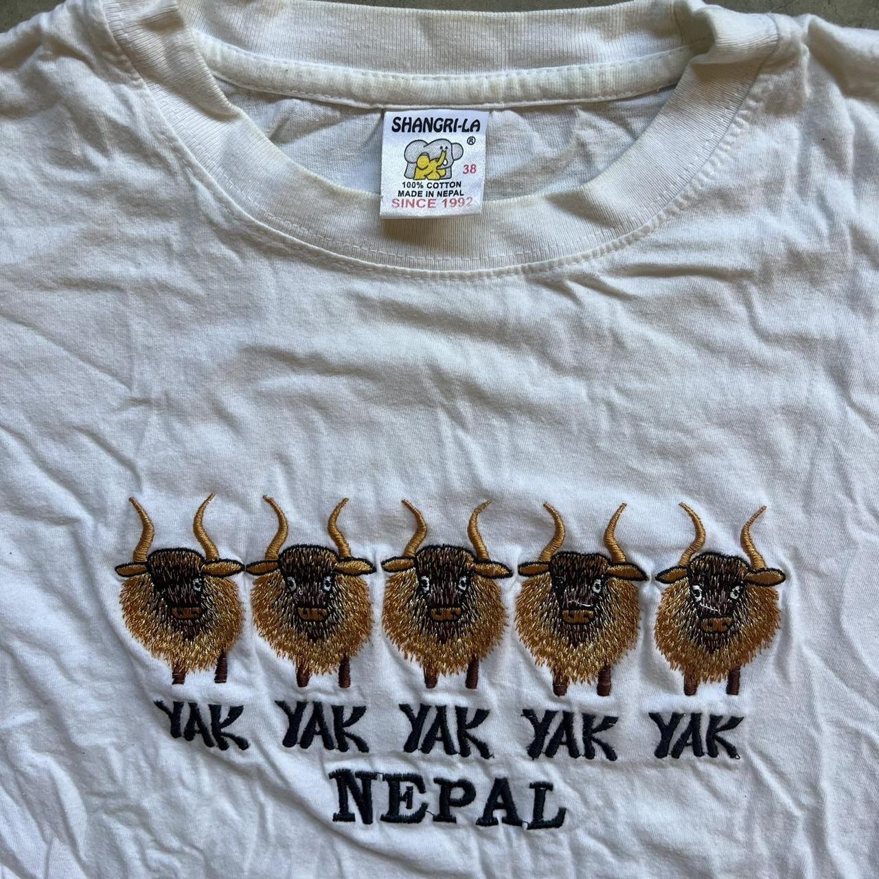 Women's White and Brown T-shirt | Depop