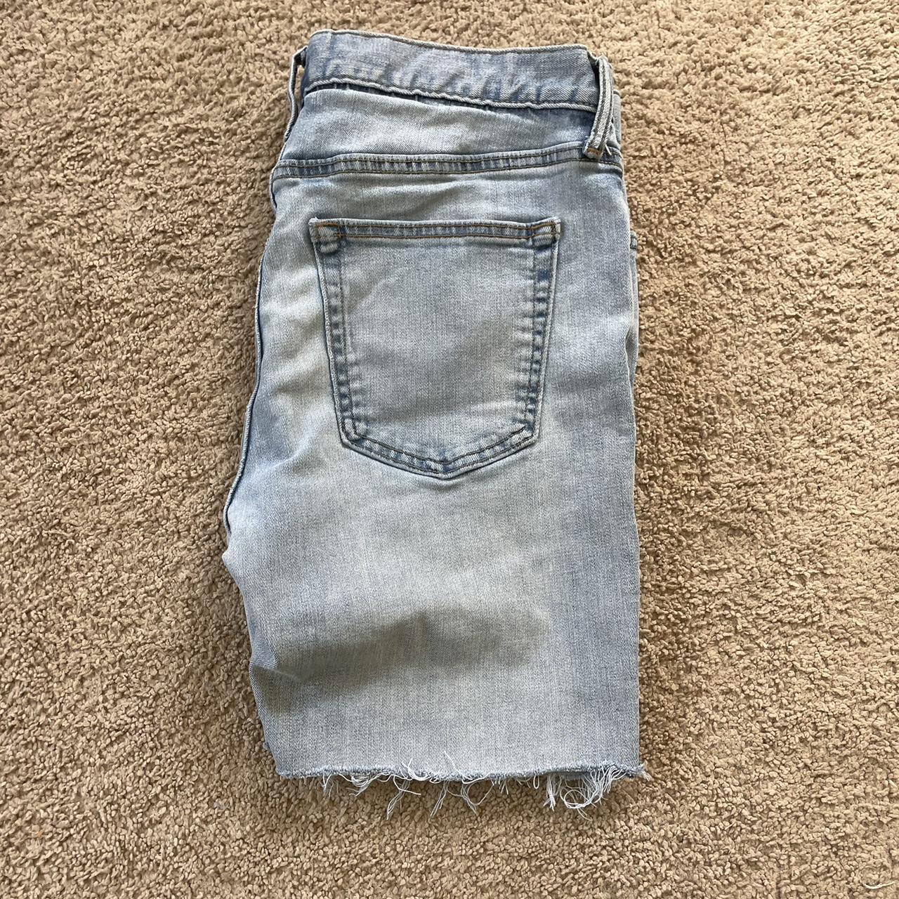 Cut light wash jorts tagged 33 by 32 - Depop