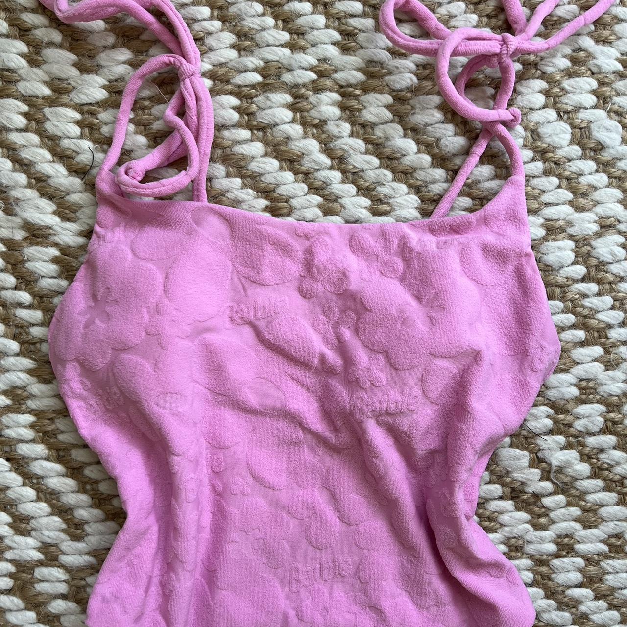 BARBIE one piece bathing suit Towel material Tie... - Depop