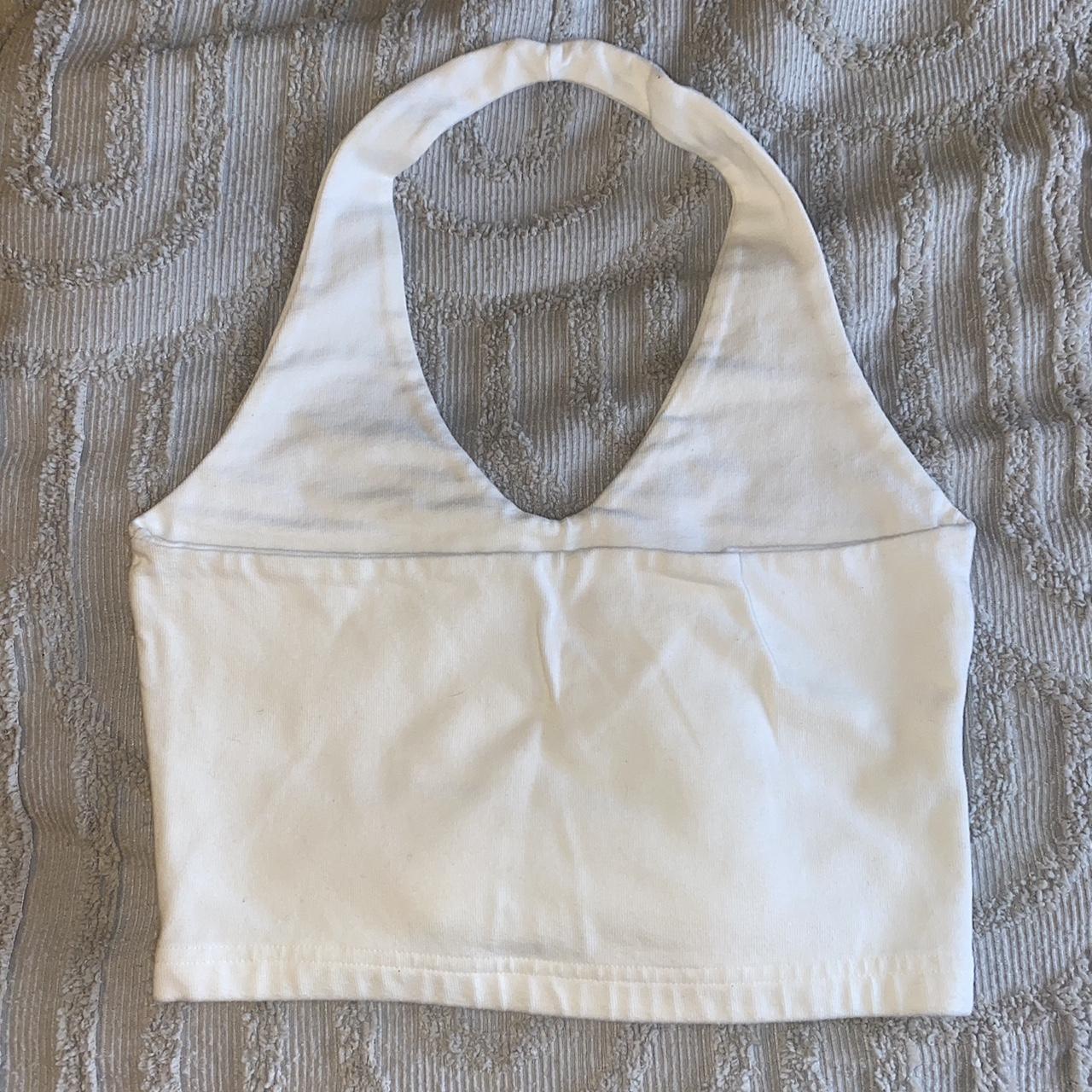 Worn once White brandy halter top Fits amazing thick... - Depop