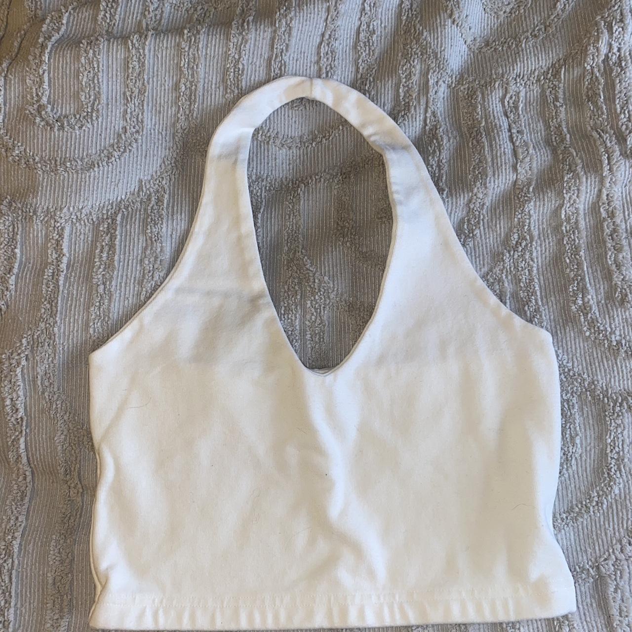 Worn once White brandy halter top Fits amazing thick... - Depop