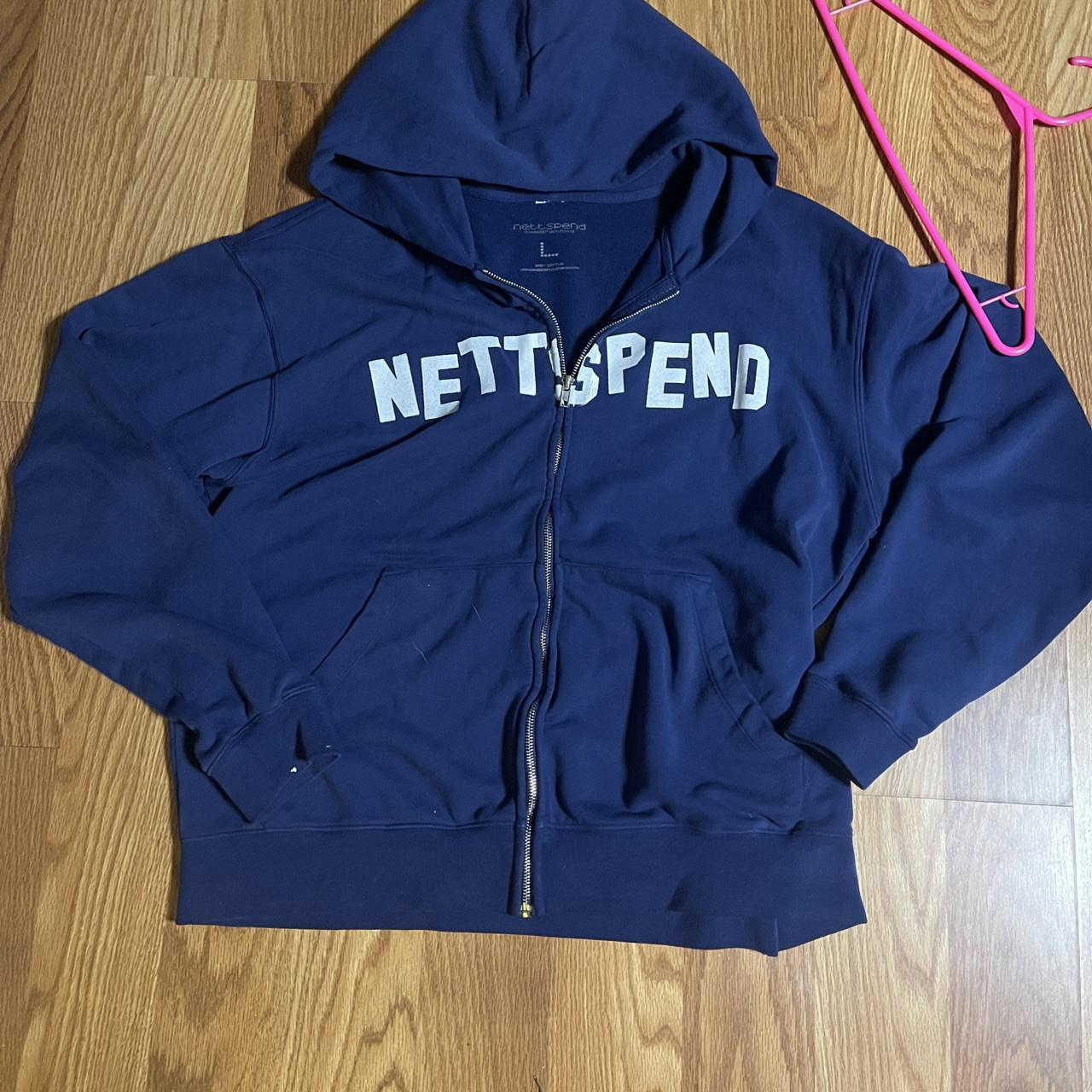 Blue Nettspend zip-up hoodie #streetwear | Depop