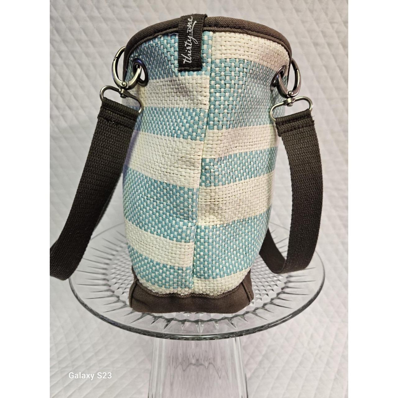 Thirty-One C Mini ToteRetired Turquoise St Stripe... | Depop