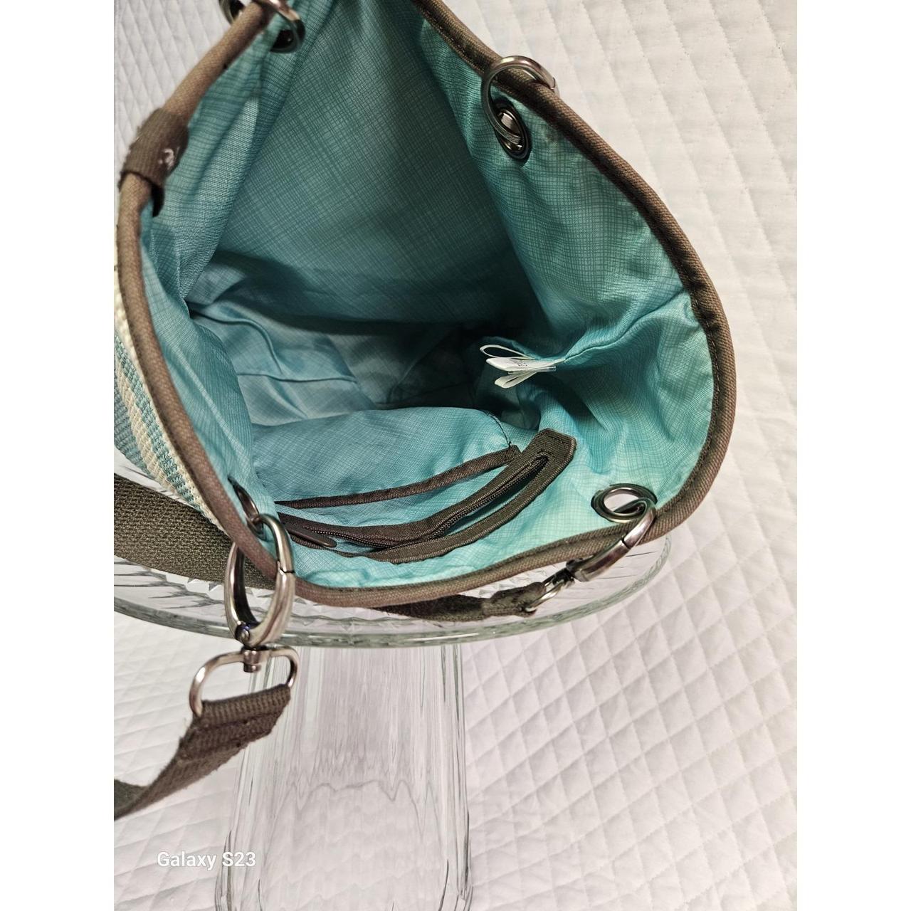 Thirty-One C Mini ToteRetired Turquoise St Stripe... | Depop