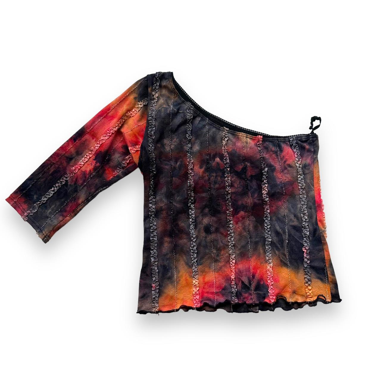 really cool vintage one shoulder micro mesh top with... - Depop