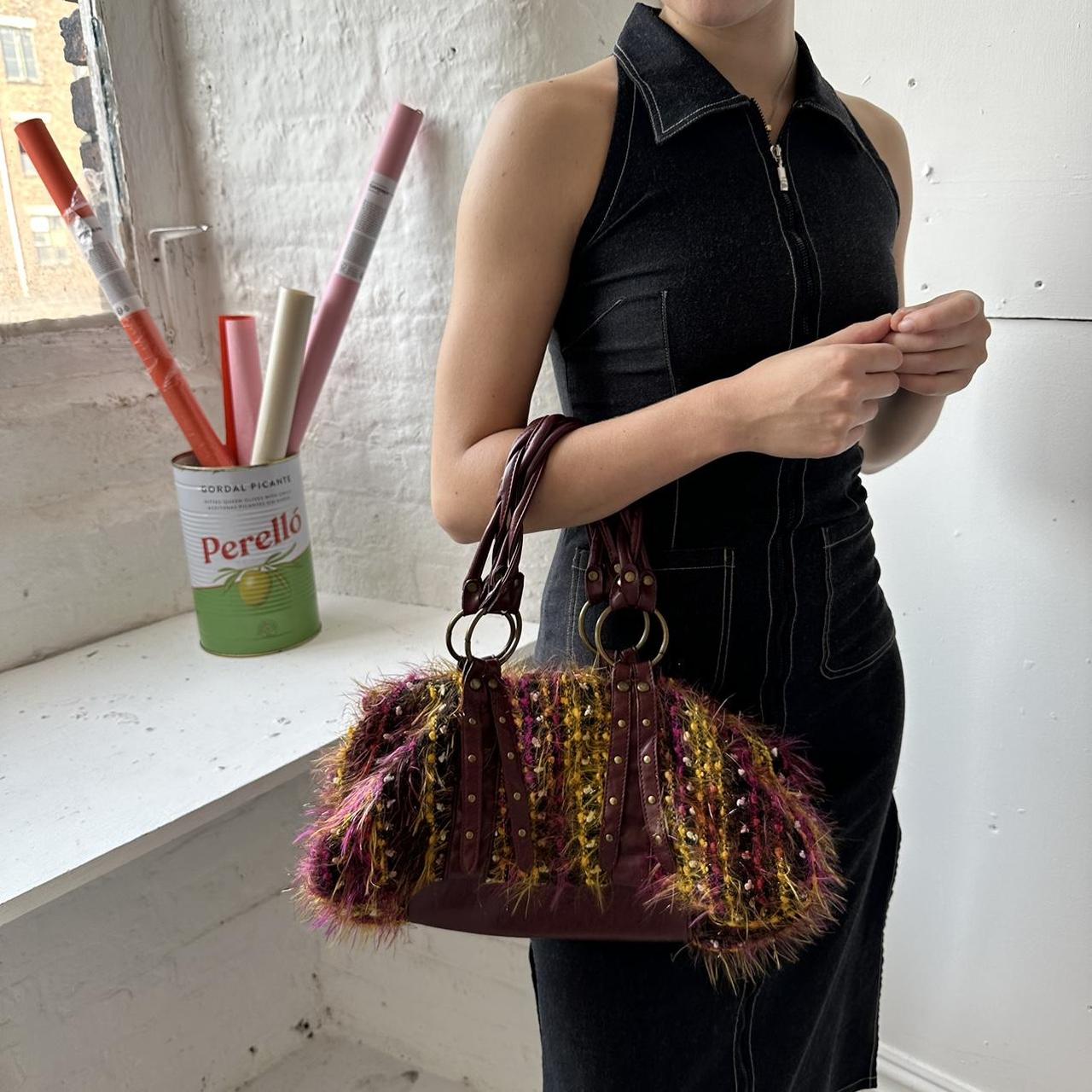 really adorable colourful fluffy shoulder bag,... - Depop