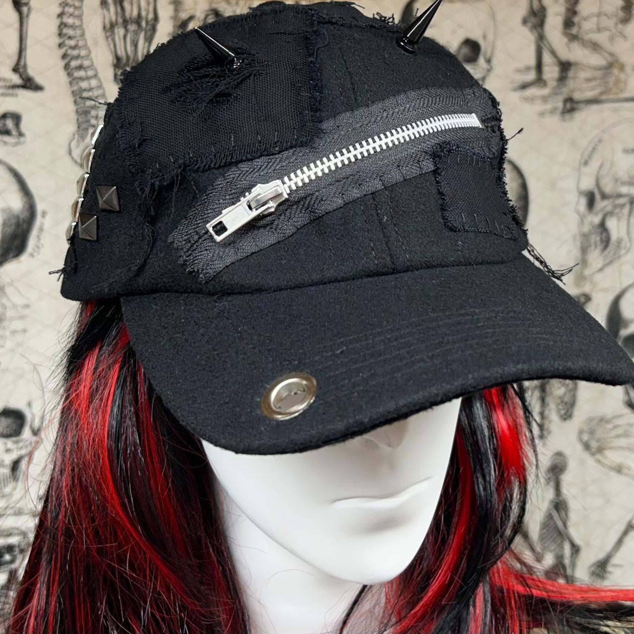 Punk Patch Hat - Crust Punk Hat with Patches Spikes... | Depop