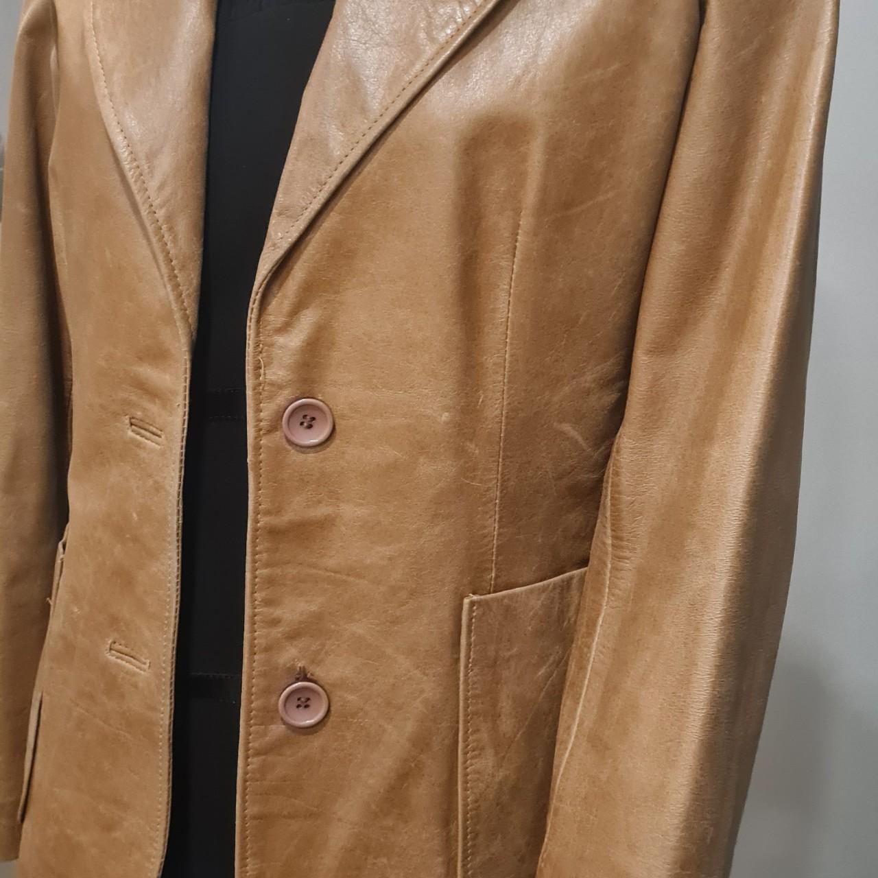 NAF NAF authentic leather jacket Size XL but like... - Depop