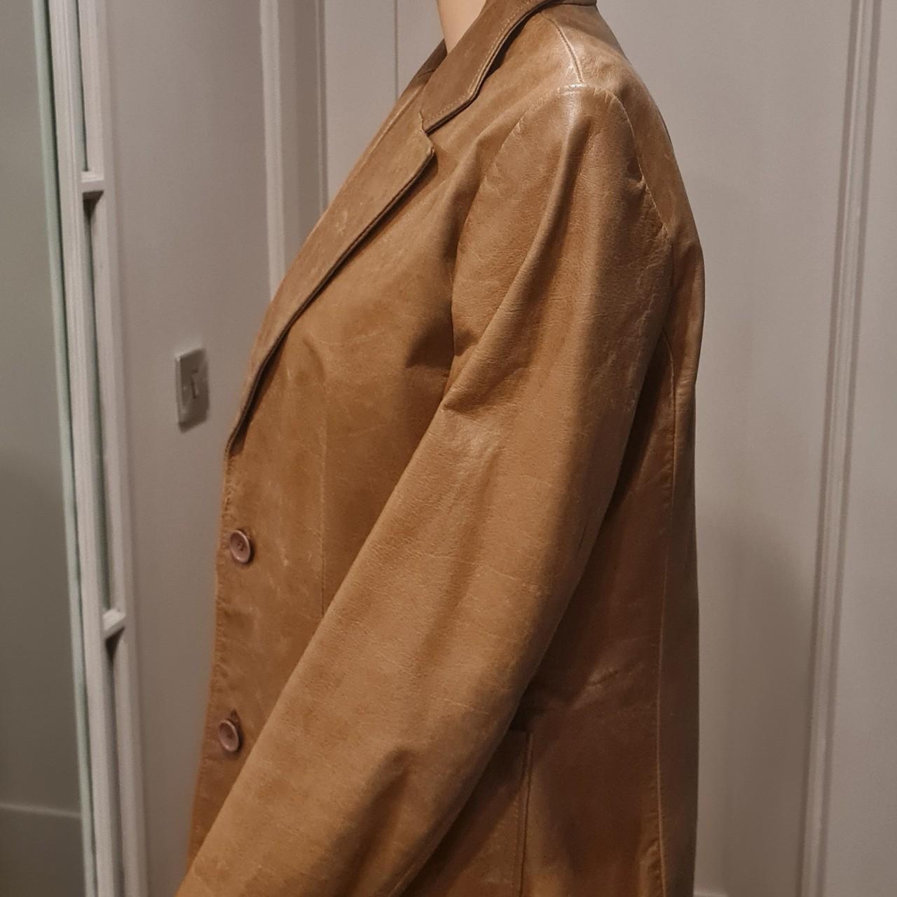 NAF NAF authentic leather jacket Size XL but like... - Depop