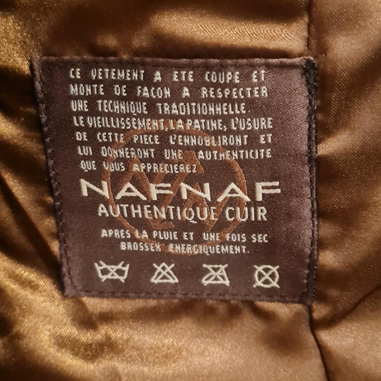 NAF NAF authentic leather jacket Size XL but like... - Depop