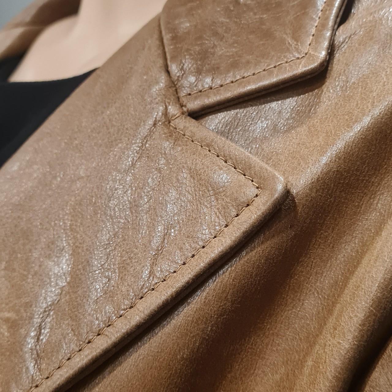 NAF NAF authentic leather jacket Size XL but like... - Depop