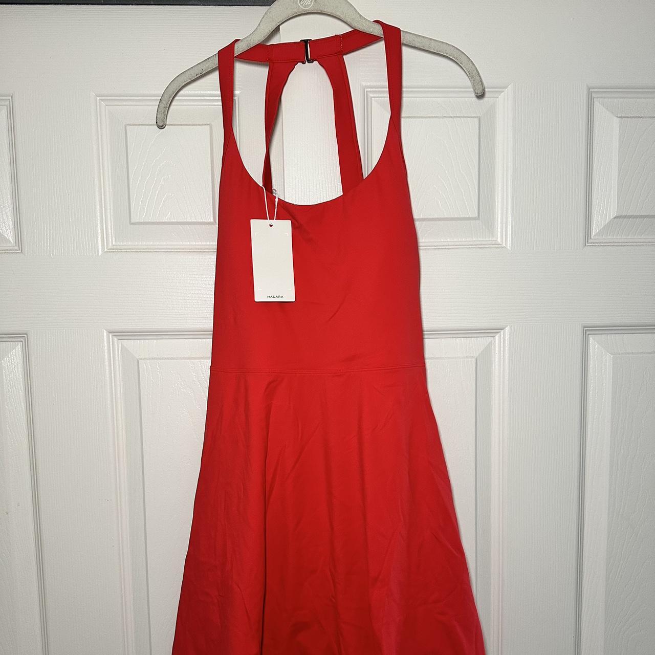 Red Halara Athletic Dress Built in shorts Size... - Depop