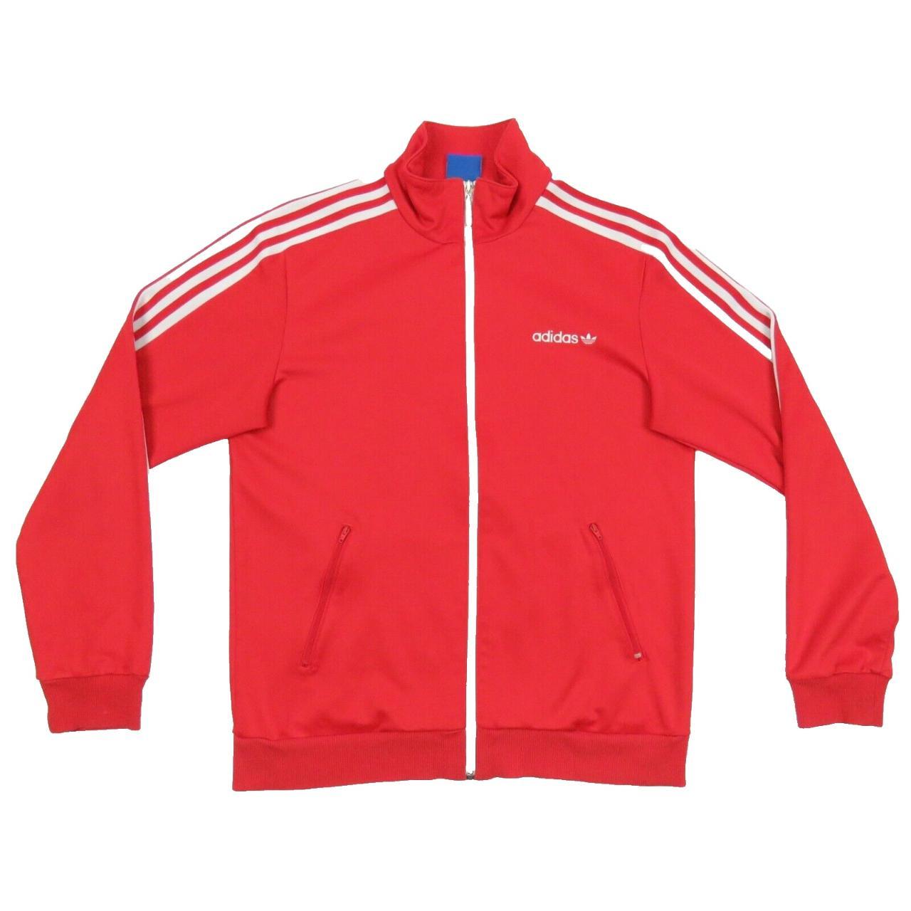 Adidas Men's Red White Originals Trefoil Firebird... - Depop