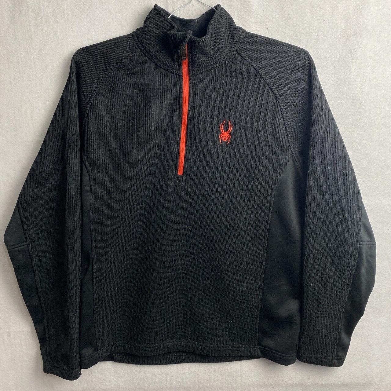Spyder Men's Sweater Pullover Black 1/2-Zip Knit... - Depop