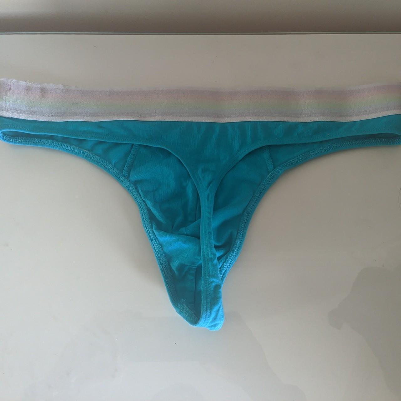 Turquoise Diesel men's thong Size L - Depop
