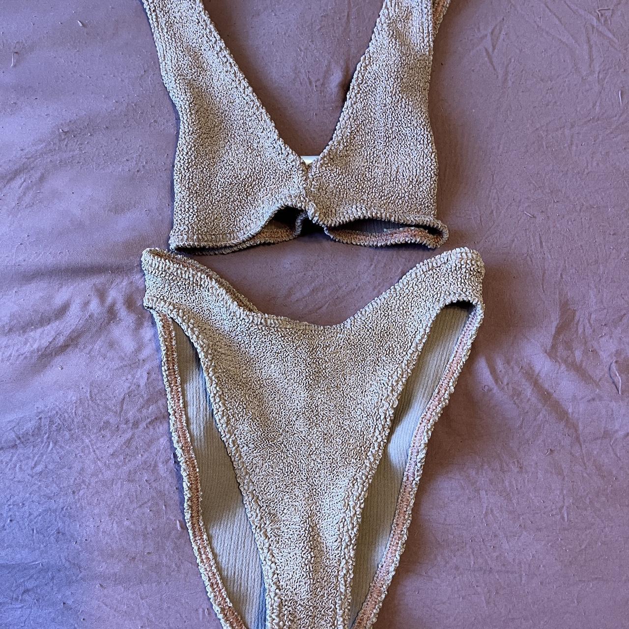 Asos one size high waisted crinkle two piece bikini... - Depop