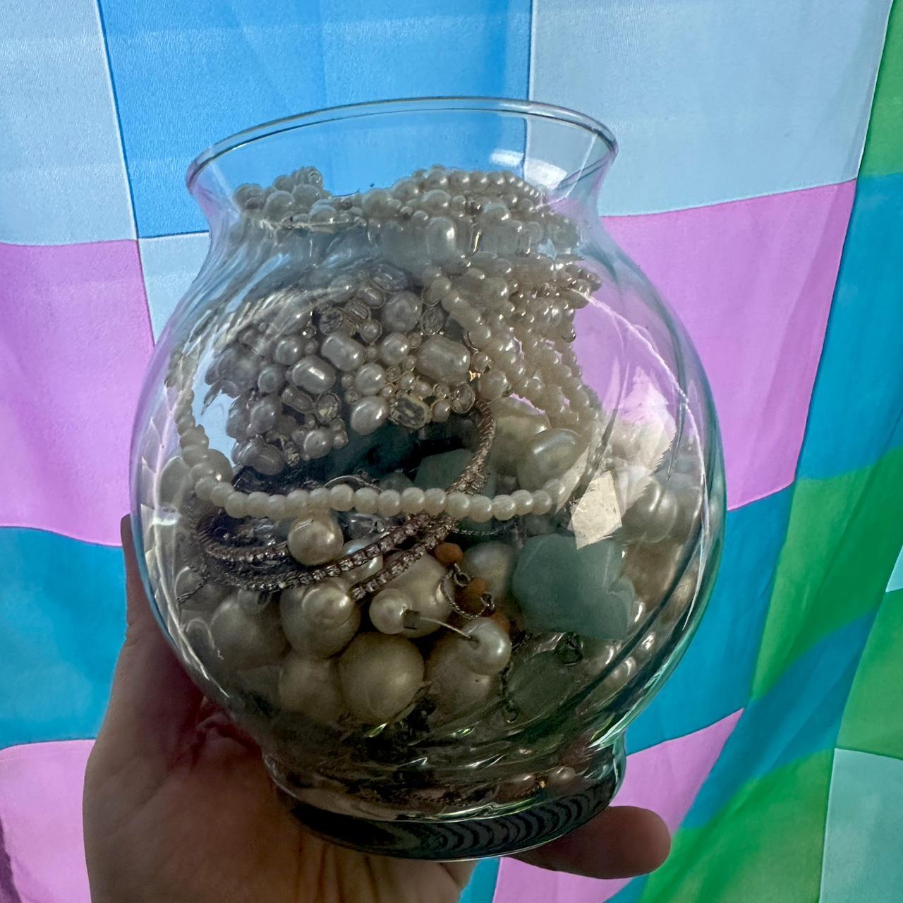 Pearl themed jewelry jar | Depop