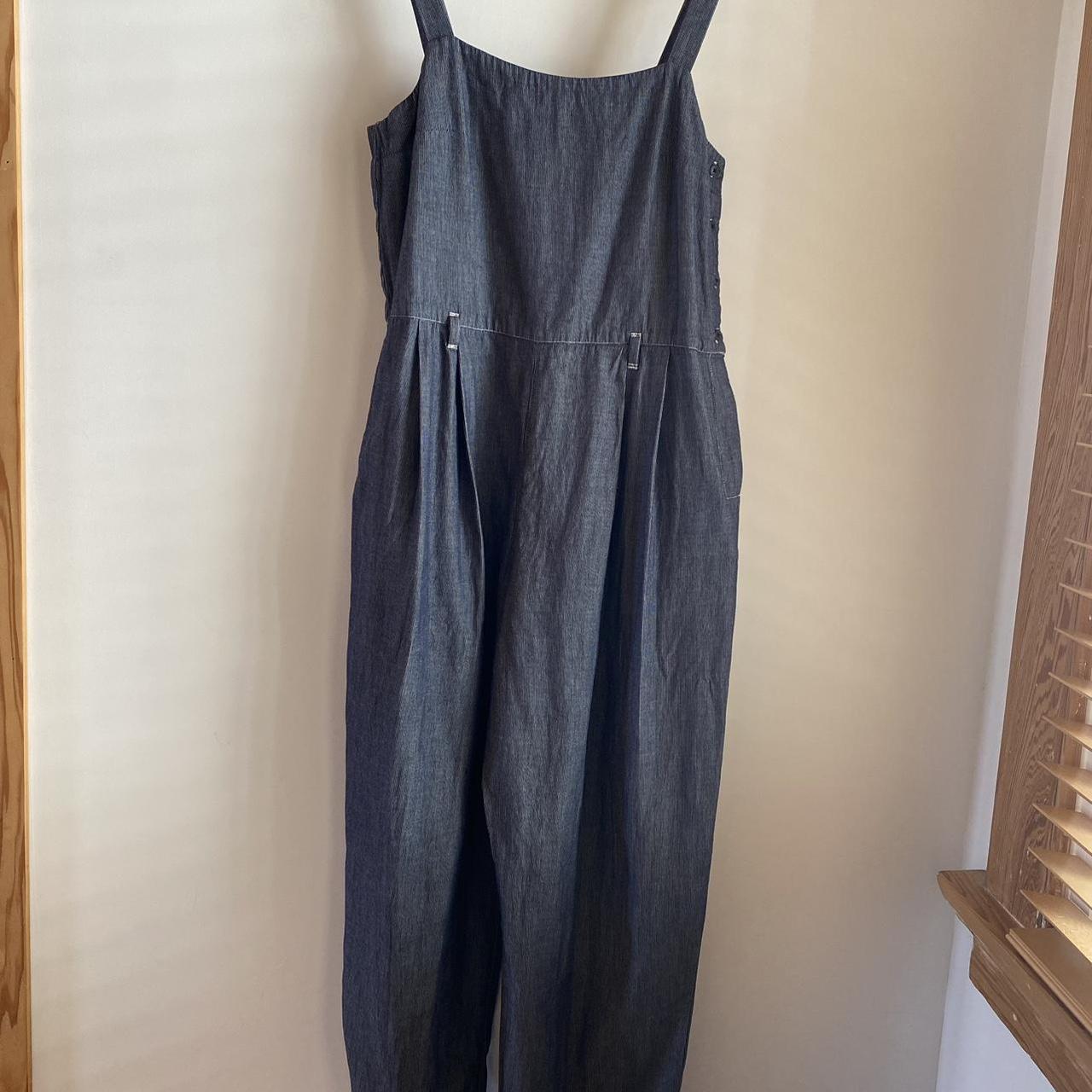 100% Cotton Kowtow Resort Wear Blue Overalls. Side... - Depop