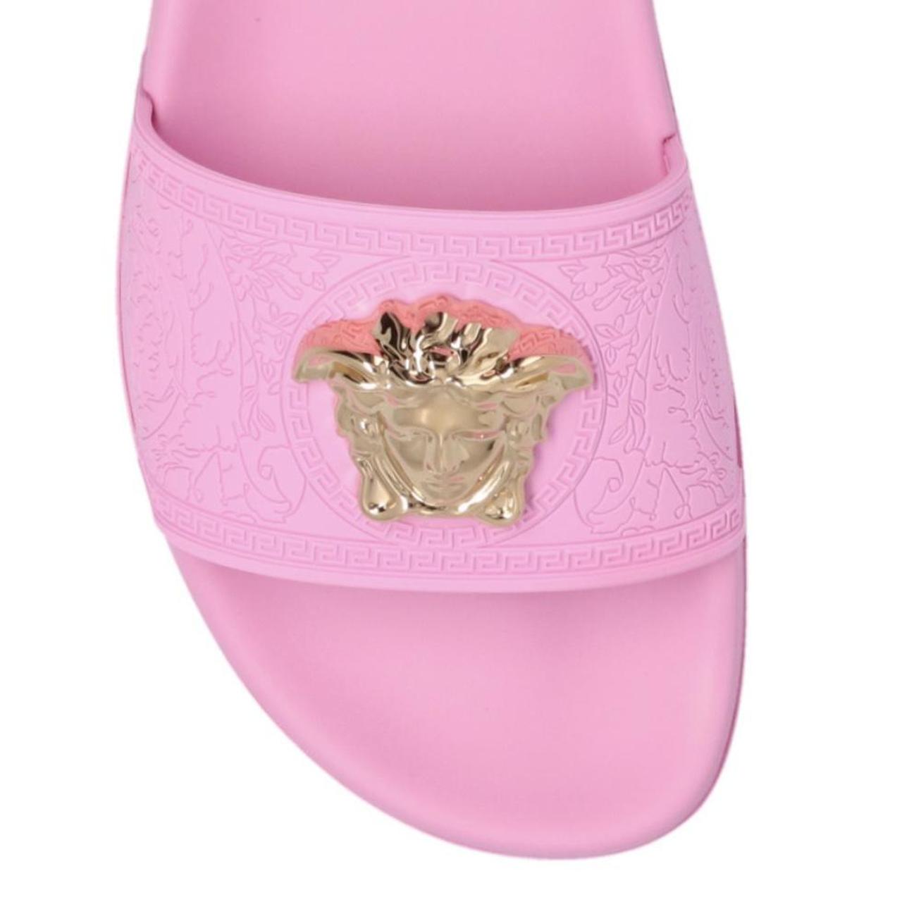Pink versace slides store