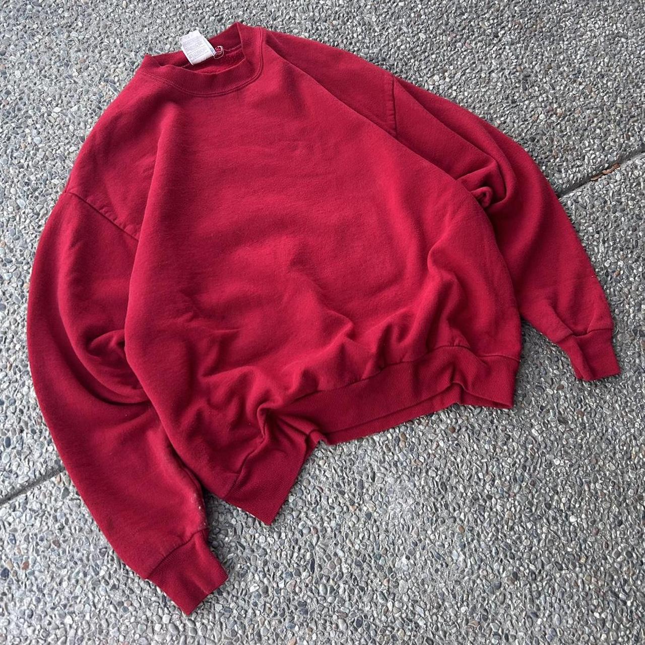 Vintage Boxy Red Crewneck Boxy fit/ clean faded... | Depop