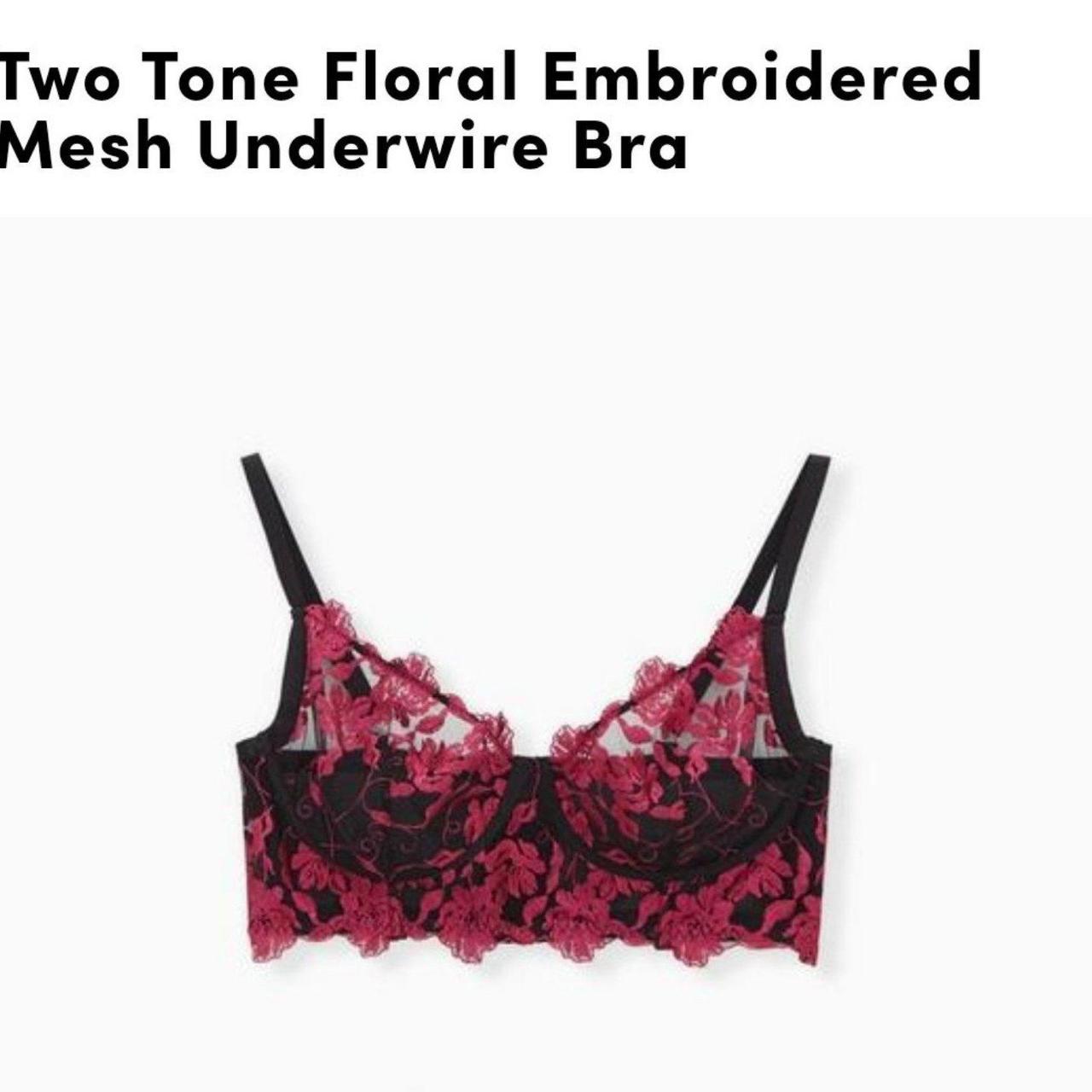 NWT TORRID Two Tone Floral Embroidered Mesh... - Depop
